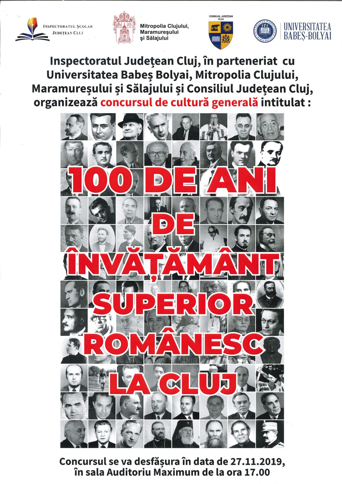 100 de ani de invatamant superior romanesc la Cluj – ISJ Cluj